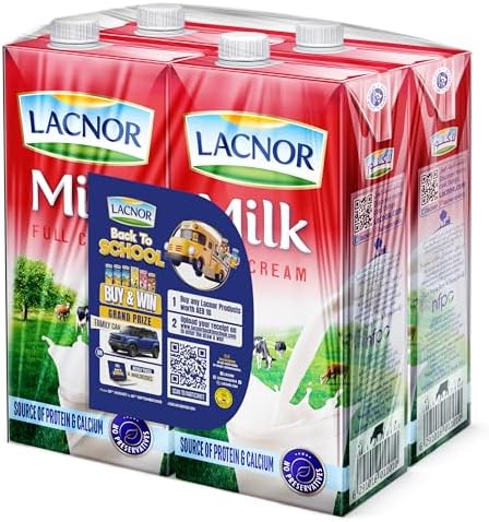 Lacnor Full Cream Milk - 1 Litre (Pack of 4) price in UAE | Amazon UAE ...