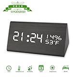 Wooden LED Alarm Clock - The Green Head