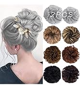 Amazon.com : HOOJIH 2PCS Messy Bun Hair Piece, Tousled Updo with ...