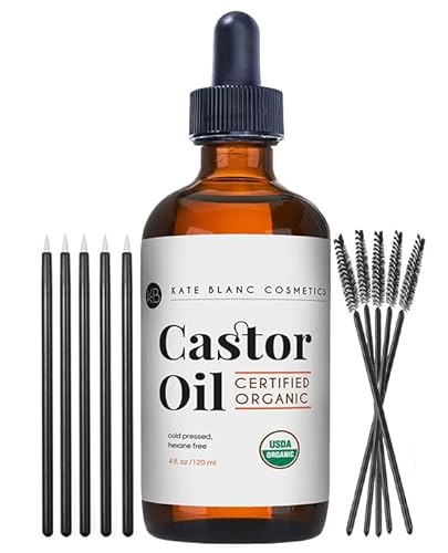Kate Blanc Cosmetics Castor Oil Organic (4oz), 100% Pure, Cold Pressed ...