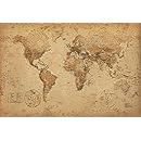 Amazon.com: Buyartforless Antique Vintage World Map 36x24 Art Print ...