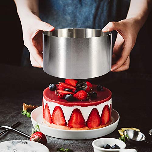 Picowe Cake Ring Set, 6 to 12inches Adjustable Stainless Steel Cake ...