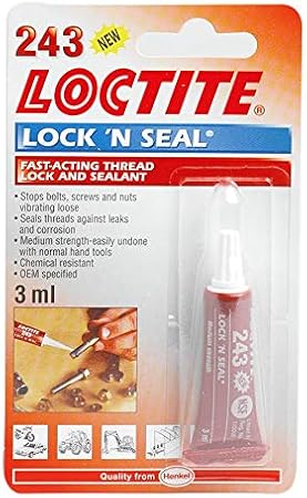 Loctite 243 Lock 'n' Seal Fast Acting Thread Lock and Sealant - 3 ml ...