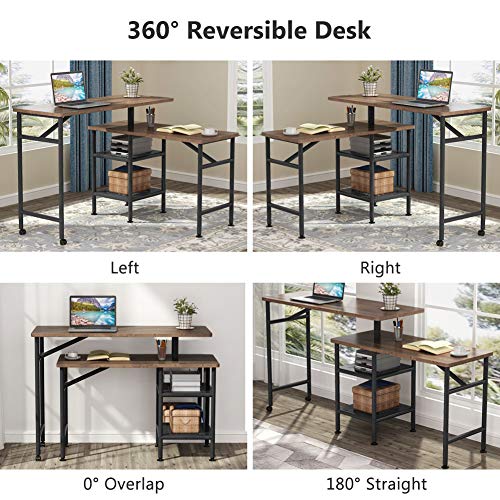 Tribesigns L Shaped Rotating Standing Desk, Industrial 360 Degrees Free ...