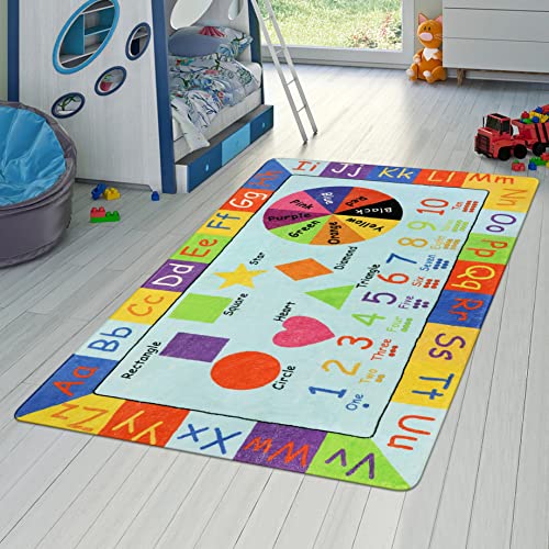 LIVEBOX Kids Rug ABC Educational Baby Play Mat, 3' x 5' Washable ...
