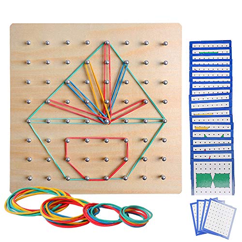USATDD Wooden Geoboard Montessori Toy Educational Mathematical ...