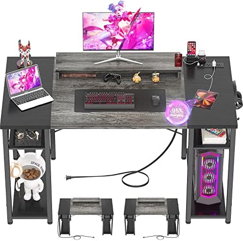 armocity Computer Desk, 48 Inch Desk with Power Outlet and USB ...