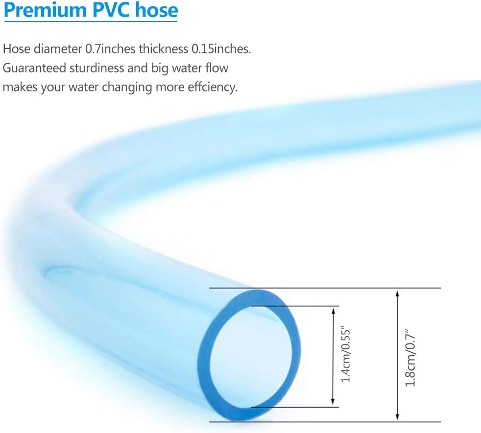 Rainmae Fish Tank Cleaner,Aquarium 8.2ft Vacuum Siphon Pump with Flow ...