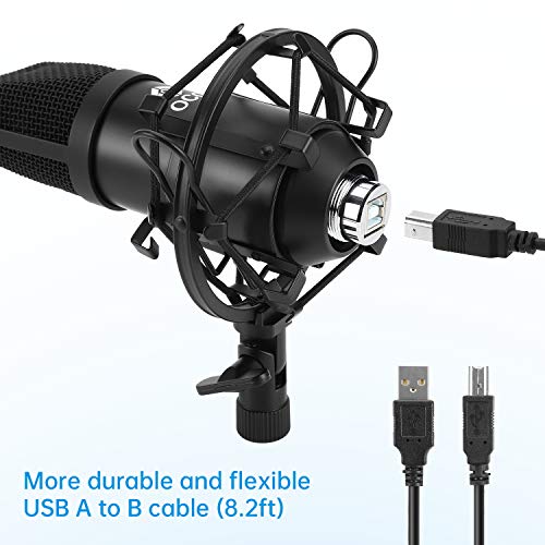 USB Streaming Podcast Microphone Kit,192KHZ/24BIT Plug & Play Cardioid ...