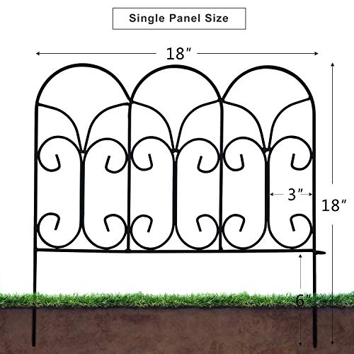 Amagabeli Decorative Garden Fence 18in x 7.5ft Coated Metal Outdoor ...