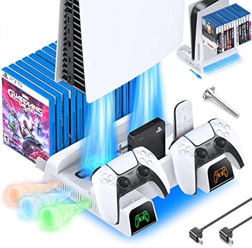 OIVO PS5 Stand with Silent Cooling Fan,PS5 Cooling Station with ...