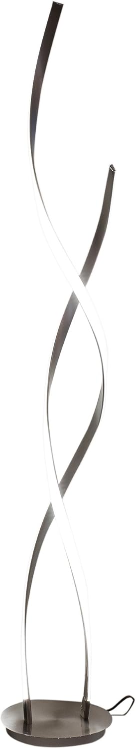 Febland LED Double Twist Tall Lamp with White Light, Steel, Silver ...