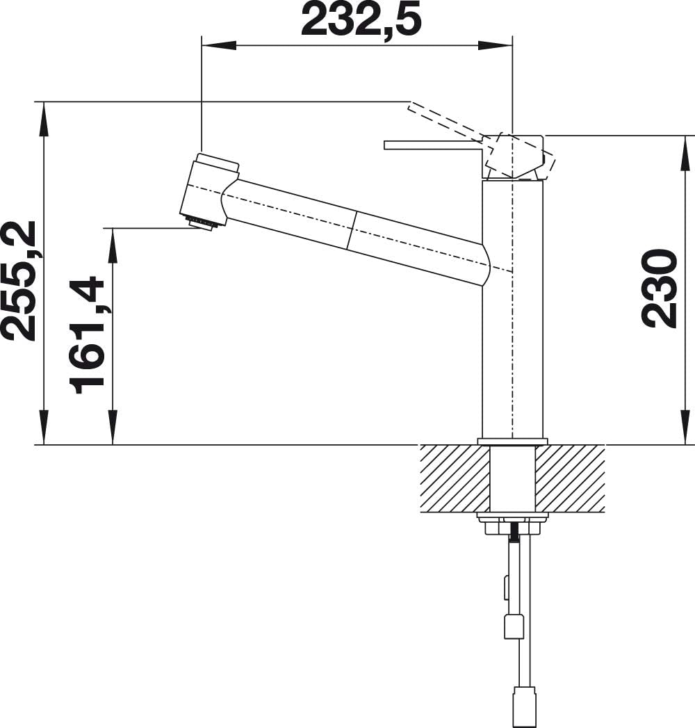 BLANCO Ambis-S 525125 Single-Lever Mixer Tap with Extendible Hose Spray ...