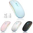 Amazon.com: Halpilt LED Wireless Mouse A100S Rechargeable Portable ...