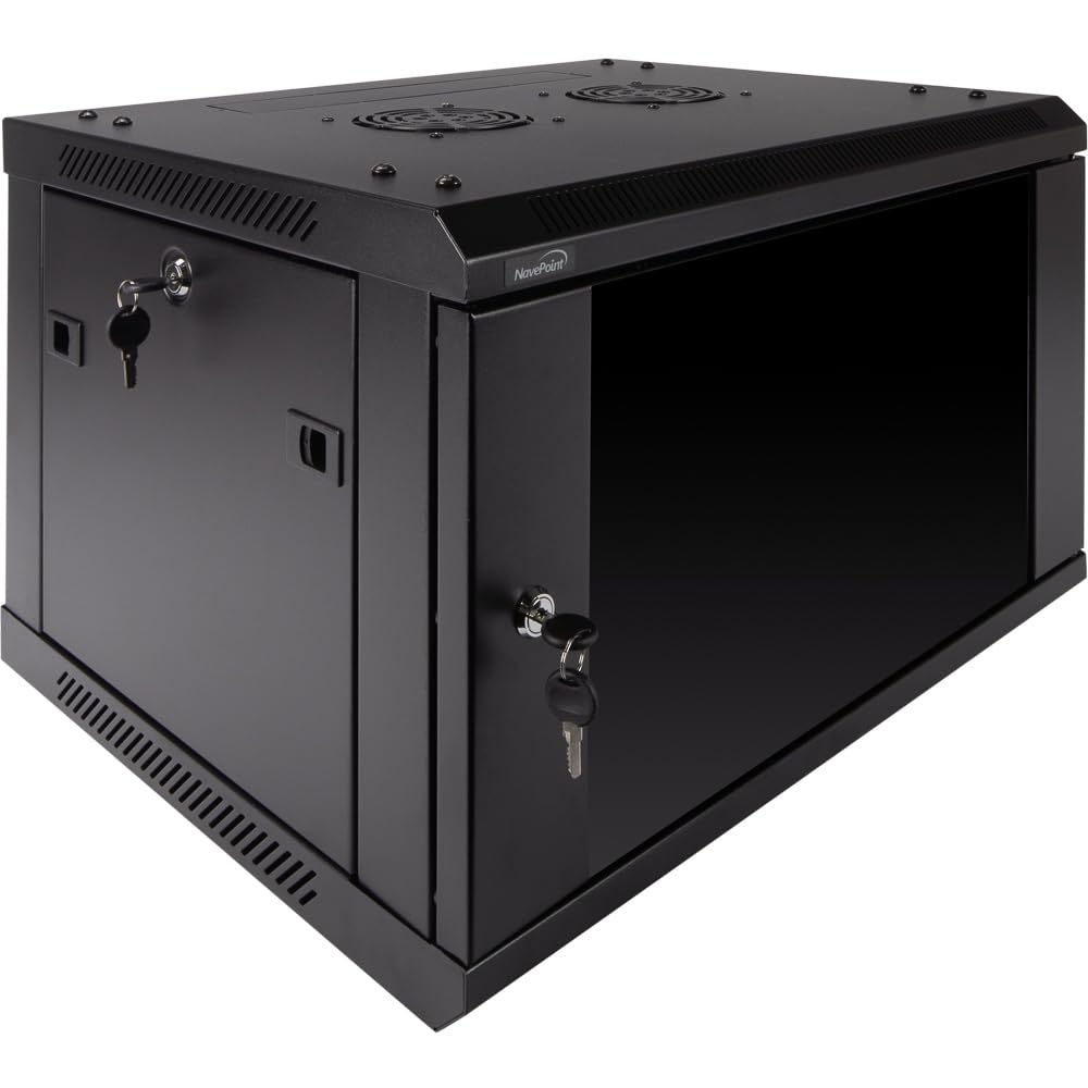 NavePoint 6U Server Rack Enclosure - 17.7” Deep, 6U Wall Mount Network ...