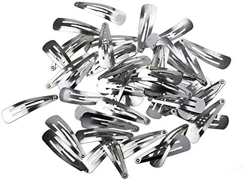 50pcs Metal Snap Hair Clips Silver Tone Portable Snap Hair Clips Craft ...