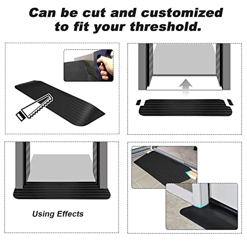 Ruedamann 2" Rise Solid Rubber Wheelchair Ramp,1500 lbs Capacity ...