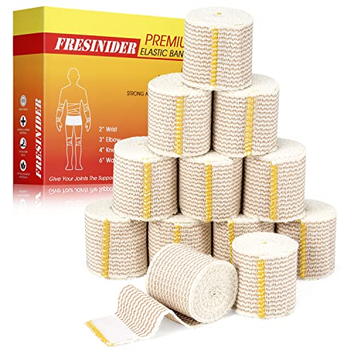 FRESINIDER Premium Elastic Bandage Wrap, 12 Pack 2" Cotton Latex Free ...