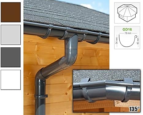 Dachrinnen/Regenrinnen Set | achteckiges Dach (8 Seiten) | GD16 | in ...