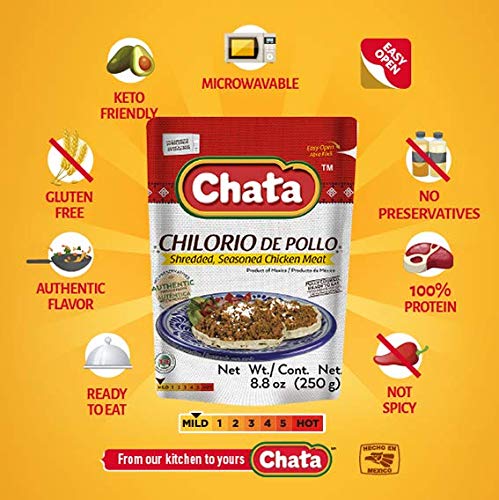 Chata Chicken Chilorio Pouch | Shredded, Seasoned Chicken Meat | Ready ...