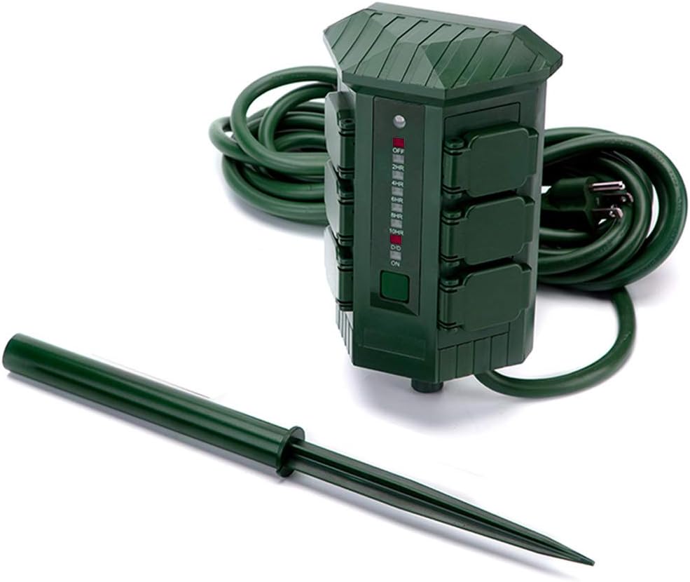 BESTTEN Outdoor Power Stake with Electronic Countdown Timer, 15ft Ultra ...