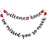 Amazon.com: Tinbax Welcome Home Banner and We Missed You So Much Banner for Homecoming, Military ...