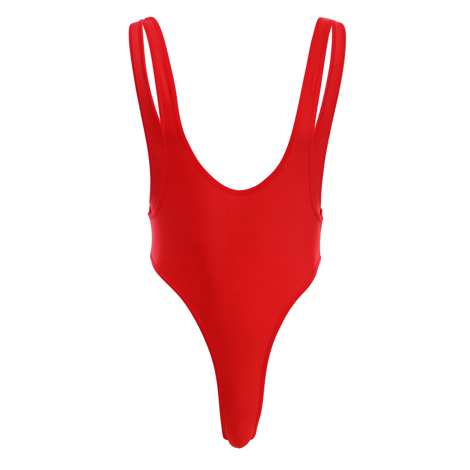 Men's Deep U Neck High Cut Dance Leotard Bodysuit Backless Solid Color ...