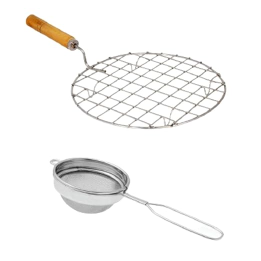 MACXA™ Quality Stainless Steel Tea Strainer, 22 long and Jali Roti ...