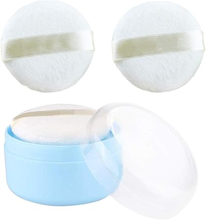 Powder Puff Box Empty Body Powder Container Powder Puff Kit with Sifter ...