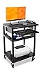 Line Leader Plastic AV Cart with Keyboard Tray, Mobile Workstation with ...