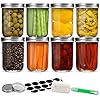 16oz Wide Mouth Mason Jars, 8 Pack Glass Canning Jars With Metal ...
