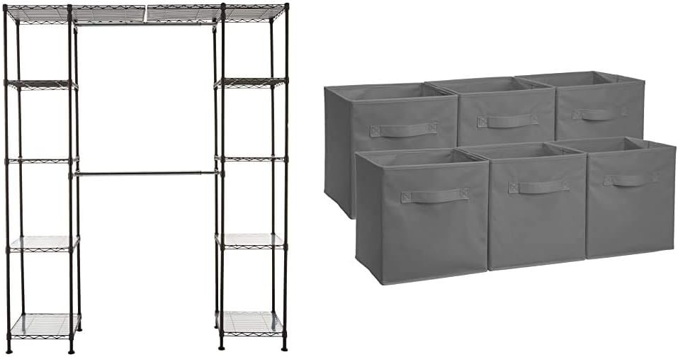 Amazon.com: AmazonBasics Expandable Metal Hanging Storage Organizer ...