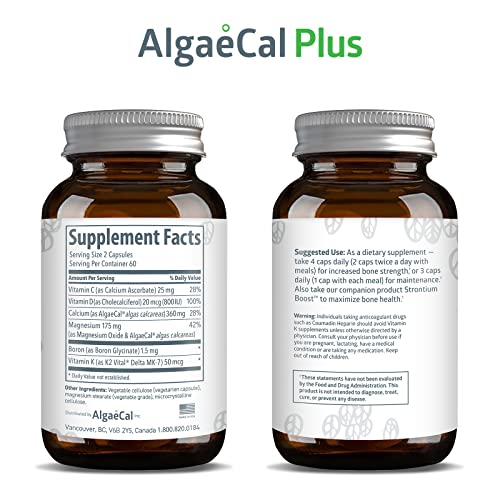 AlgaeCal Plus, Natural Calcium Supplement, Derived from Ocean Algae ...