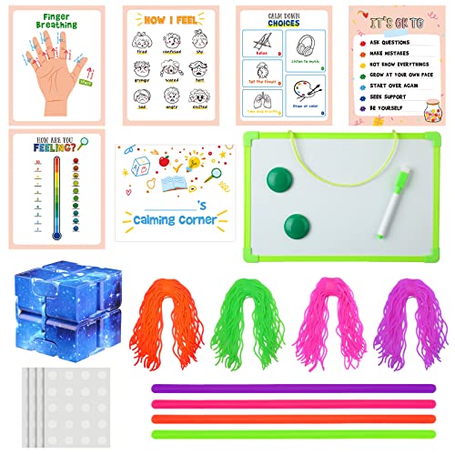 16 Pack Calm Down Corner Classroom Kit, Feelings Poster, Emotion Puzzle ...