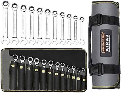 AIRAJ 12-PCS Metric Combination Wrench Set,Dual Purpose Ratchet Wrench ...