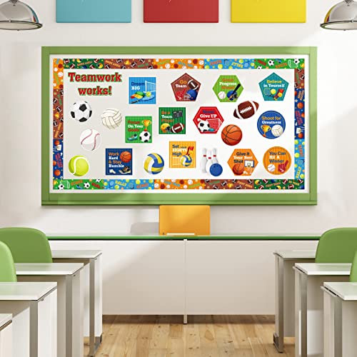 Sports Motivational Bulletin Board Set With Bulletin Board Borders ...