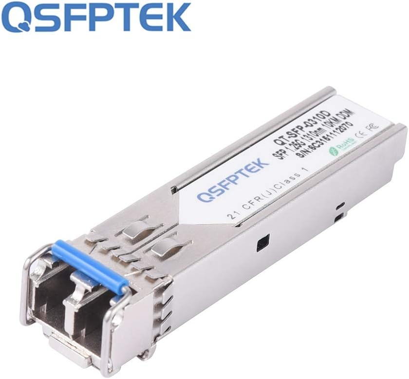 QSFPTEK Gigabit SFP Módulo 1310nm 10km DDM Monomodo LC Mini-GBIC 1000BASE-L/LH Transceiver para ...