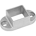 10 Pack 1-1/2" x 1-1/2" Square Post Flange Base, Aluminum Floor Mount ...