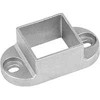 10 Pack 1-1/2" x 1-1/2" Square Post Flange Base, Aluminum Floor Mount ...