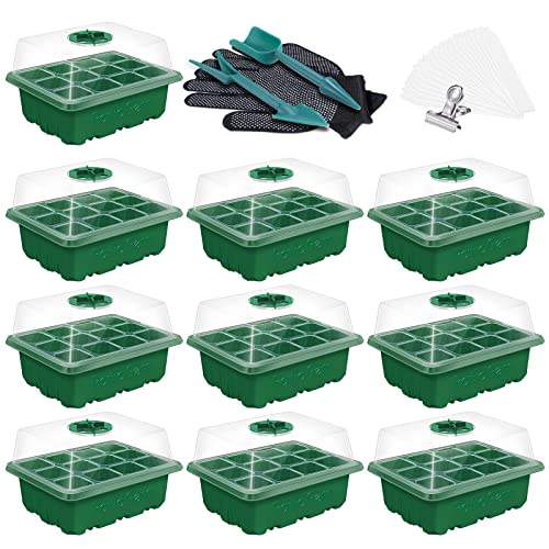 10 Pack PatioGem Seed Starter Kit, Green 120 Cells Seed Starter Kit ...
