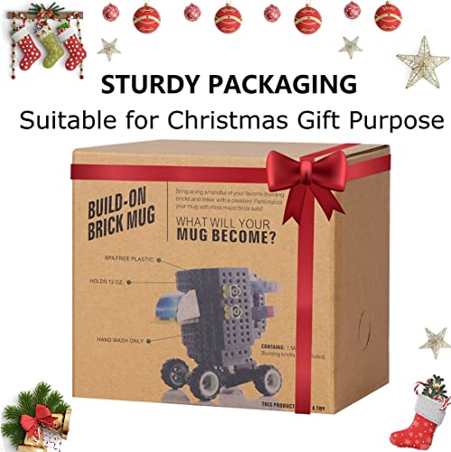 POXIWIN Build-on Brick Coffee Mug,Creative DIY Building Blocks Cup with ...