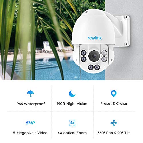 REOLINK PTZ Camera 5-Megapixels 360° Pan 90° Tilt 4X Optical Zoom PoE ...