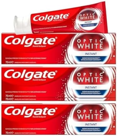 Colgate Optic White Instant Whitening Toothpaste,75Ml x 3 (Pack Of 3 ...