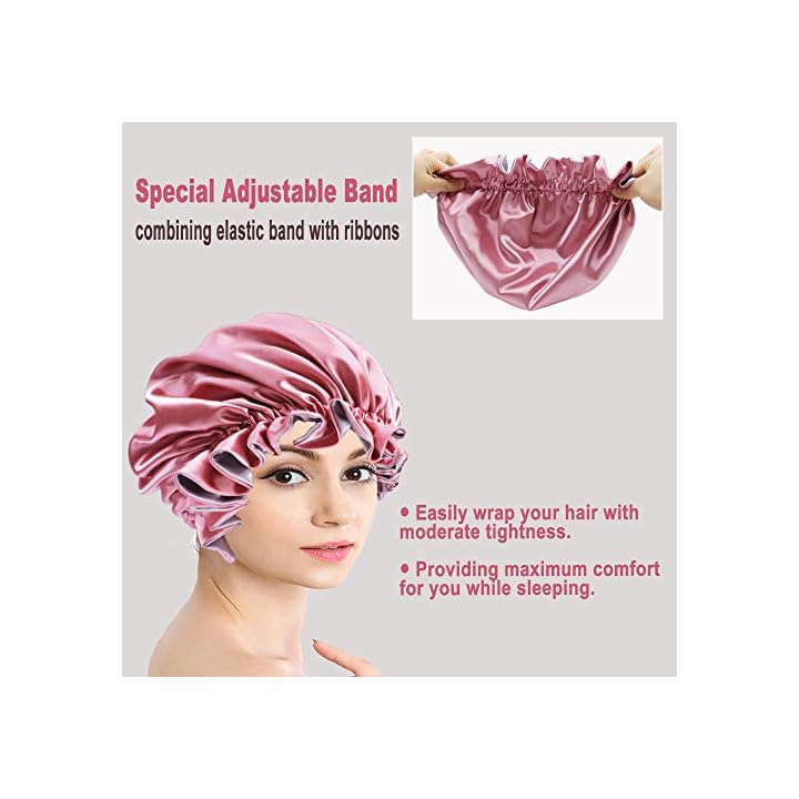 Satin Night Sleep Night Cap for Women Lady Girls,Adjustable Extra Large ...