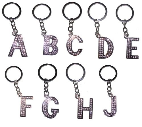 Silver Letter H Diamante Keyring EA738: Amazon.co.uk: Kitchen & Home