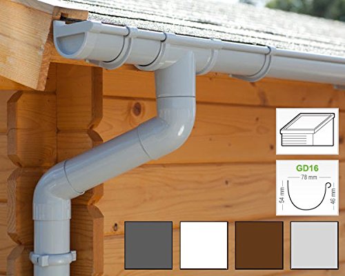 Dachrinnen/Regenrinnen Set | Pultdach (1 Dachseite) | GD16 | in 4 ...