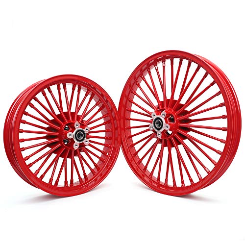 Mua TARAZON Red Front Rear 21 18 inch Fat Spoke Wheels for Harley Dyna ...