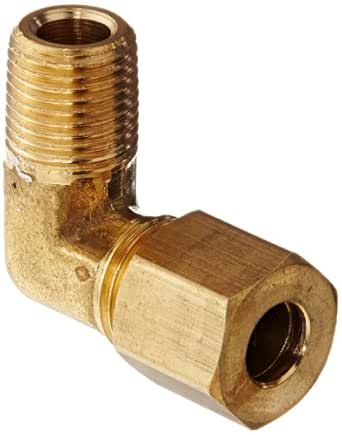 Anderson Metals 50069 Brass Compression Tube Fitting, 90 Degree Elbow, 1/4" Tube OD x 1/8" NPT ...