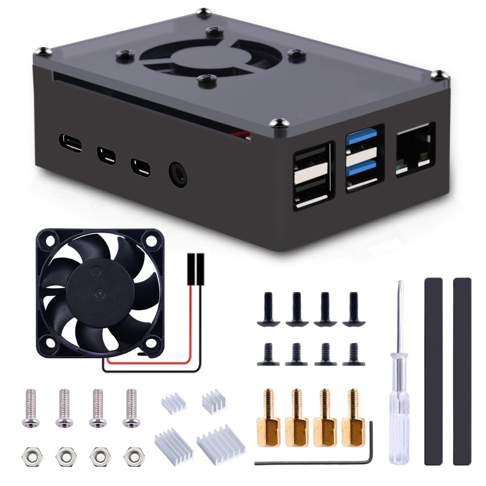 Mua GeeekPi Case for Raspberry Pi 4, Pi 4 Aluminum Case with Fan, Pi 4 Aluminum Heatsink for ...