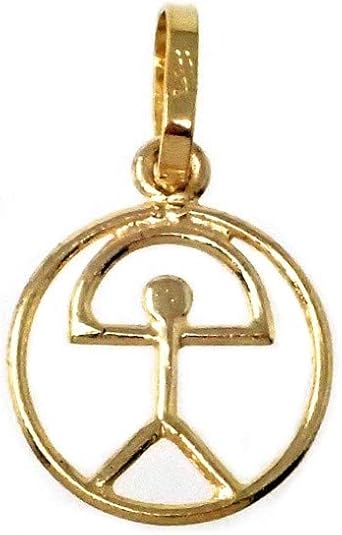 Colgante oro 18k Indalo 12.5mm. cerco liso redondo [AB9849] : Amazon.es ...